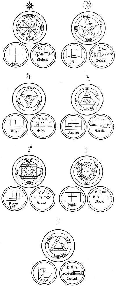 THE PENTACLES OF THE SEVEN PLANETS AND THE SEALS AND CHARACTERS OF THE ...